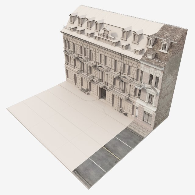 facade 3D Model in Buildings 3DExport