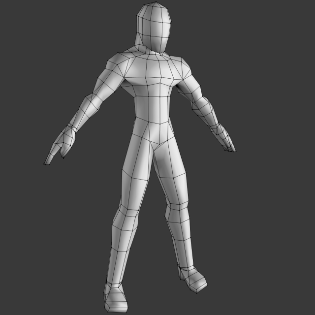 low poly base mesh - male character 3D Model in Man 3DExport