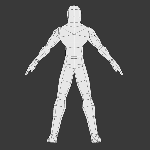 low poly base mesh - male character 3D Model in Man 3DExport
