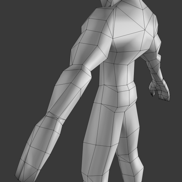 low poly base mesh - male character 3D Model in Man 3DExport