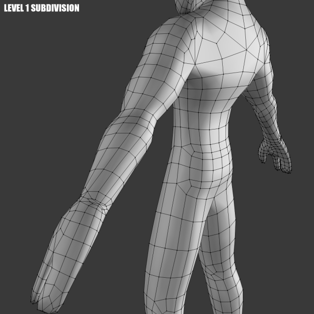 low poly base mesh - male character 3D Model in Man 3DExport