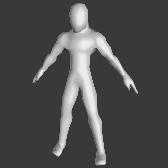 low poly base mesh - male character 3D Model in Man 3DExport