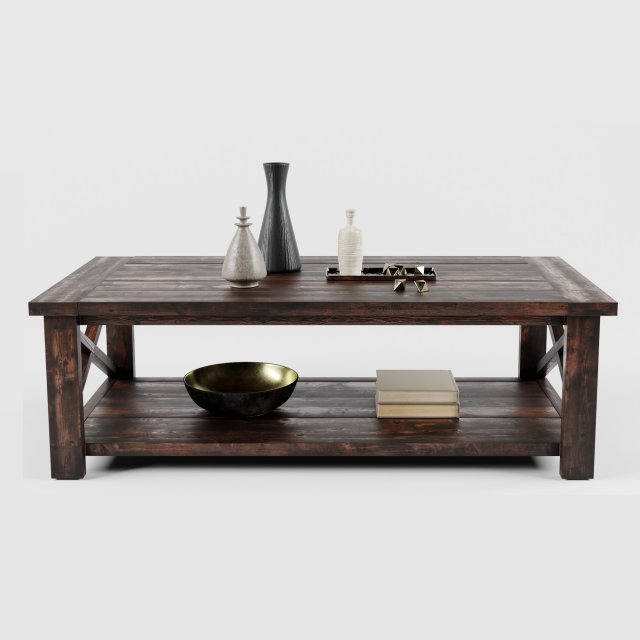 ana white rustic x coffee table 3D Model in Table 3DExport