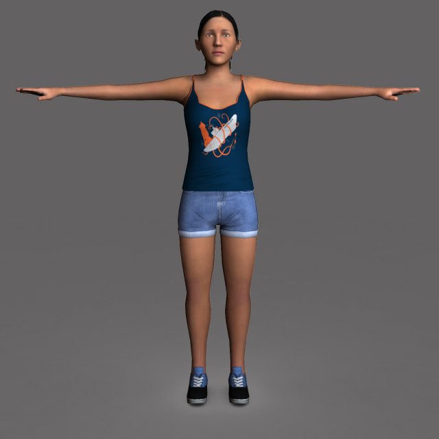casual female 01 3D Model in Woman 3DExport