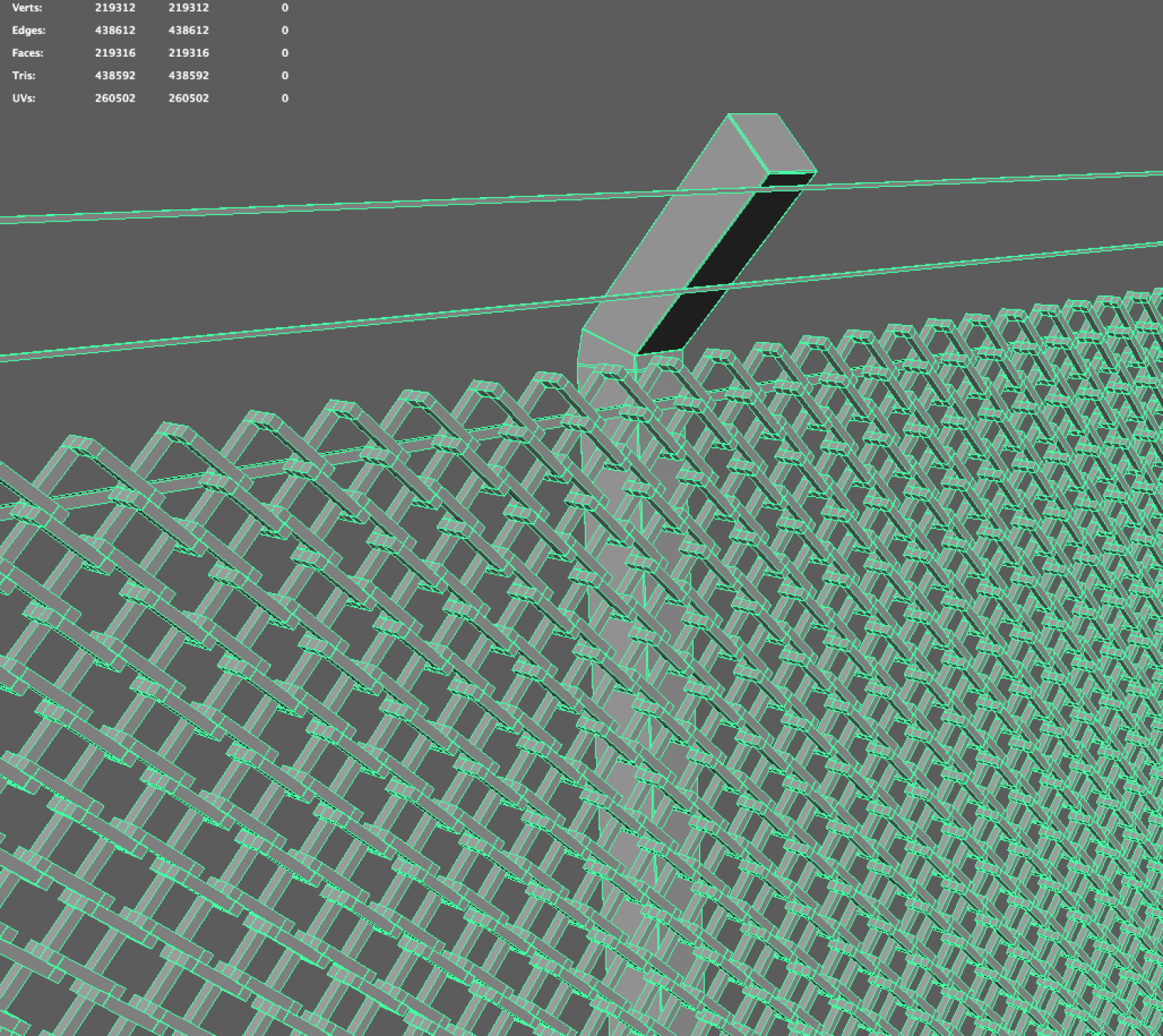 Low Poly Wire Netting 3D Model in Environment 3DExport