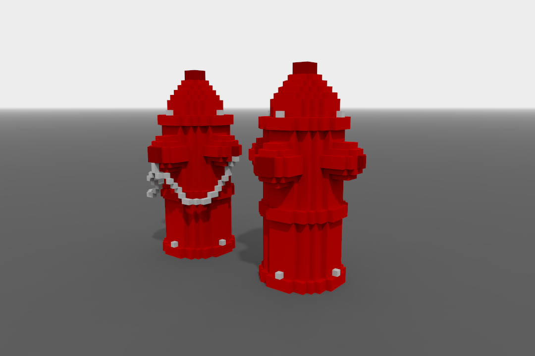 voxel fire hydrant low-poly 3D Models in Tools 3DExport