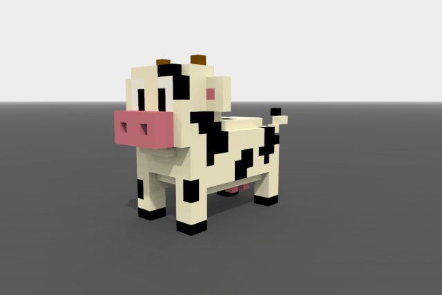 voxel cow low-poly 3D Model in Cow 3DExport