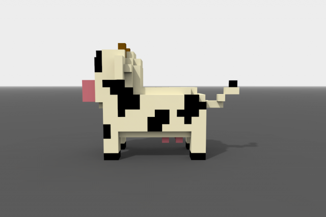 voxel cow low-poly 3D Model in Cow 3DExport