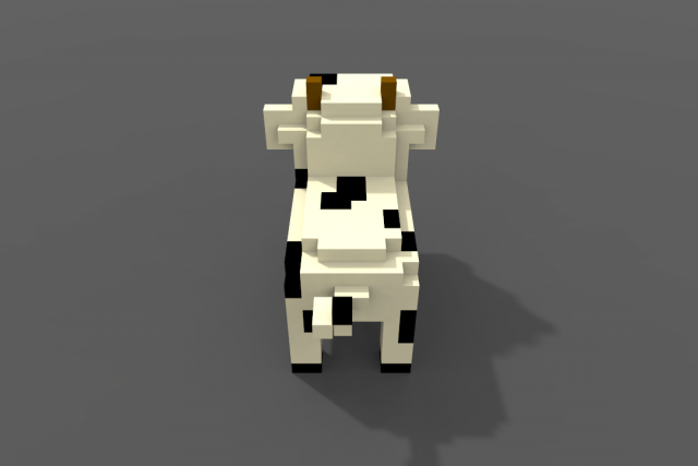 voxel cow low-poly 3D Model in Cow 3DExport