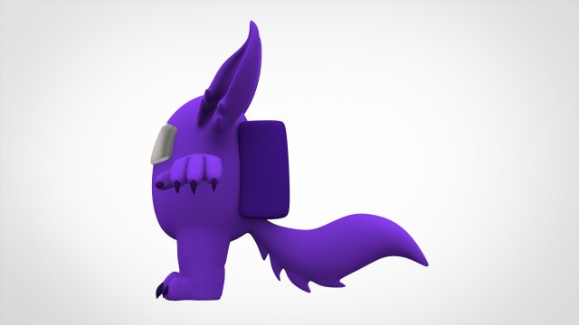 among us purple werewolf 3D Model in Alien 3DExport