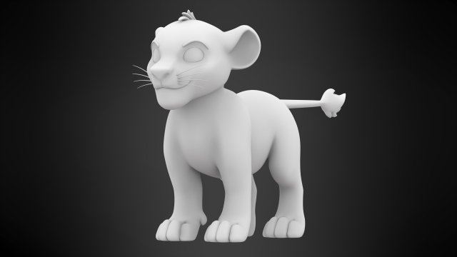 simba cub 3D Model in Wildlife 3DExport