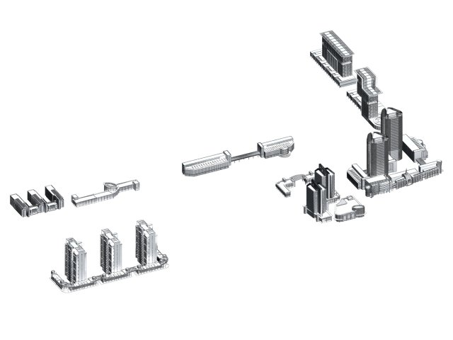 urban planning - commercial buildings 206 3D Model in Buildings 3DExport