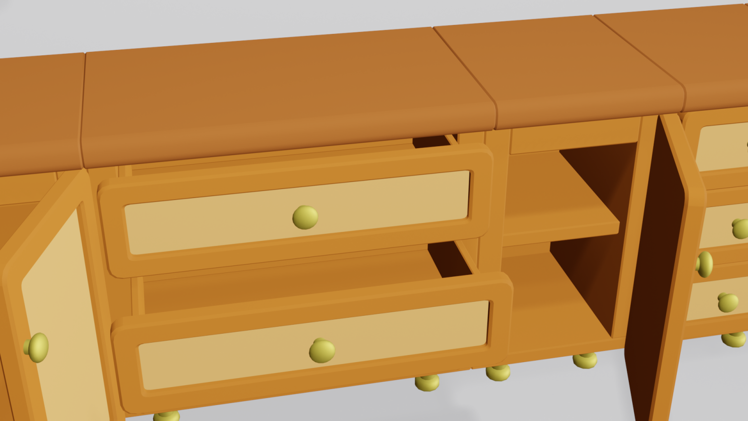 Cartoon modular kitchen 3D Model in Kitchen 3DExport