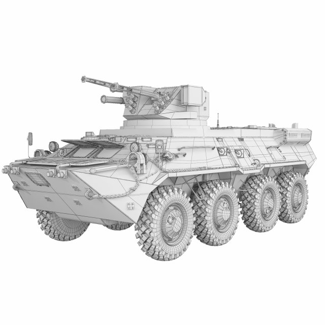 BTR 3E 2002 3D Model in Combat 3DExport