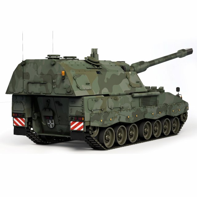 Self-Propelled Howitzer Panzerhaubitze 2000 2004 3D Model in Artillery 3DExport
