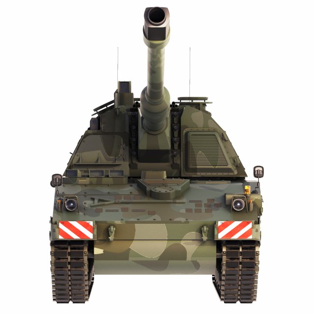 Self-Propelled Howitzer Panzerhaubitze 2000 2004 3D Model in Artillery 3DExport