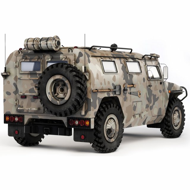 Gaz Tiger 2330 2005 3D Model in Combat 3DExport