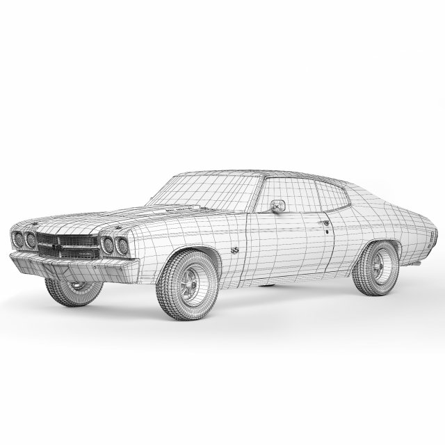 Chevrolet Chevelle SS 454 1970 3D Model in Old Cars 3DExport