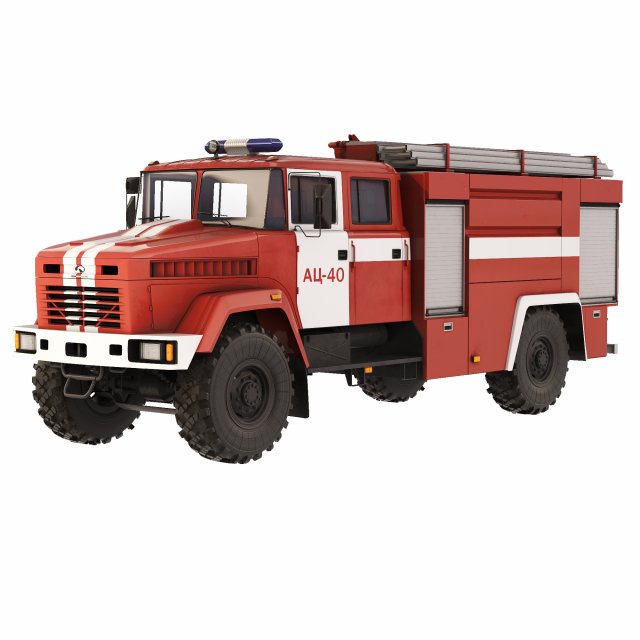 KrAZ 5233 NE AC-40 fire truck 2013 3D Model in Truck 3DExport