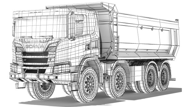 Scania G500 XT 8x4 tipper 2022 3D Model in Truck 3DExport