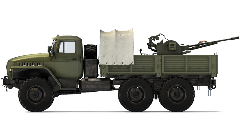 Ural 4320 ZU-23-2 1998 3D Model in Combat 3DExport