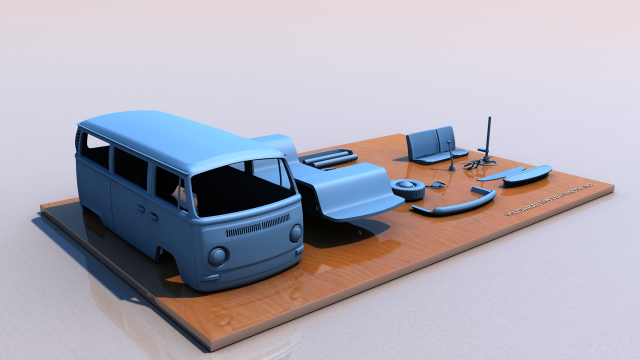 volkswagen bay window type 2 1969 3D Print Model in Vehicle 3DExport