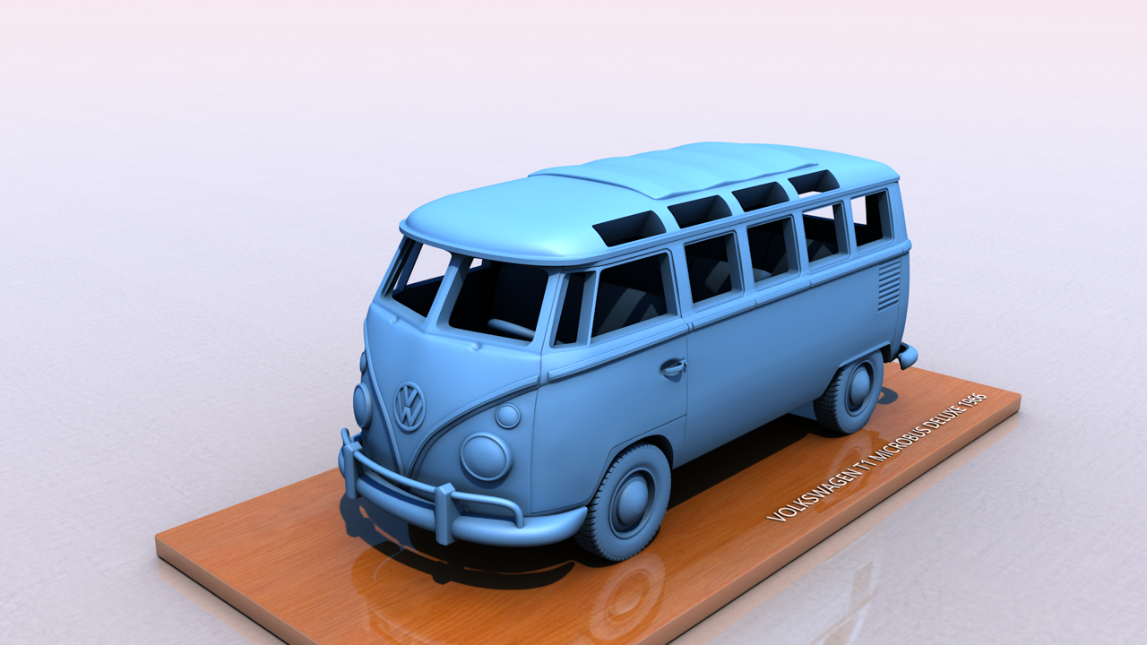 volkswagen microbus deluxe type 1 - 1968 Modelados 3D para Imprimir in ...