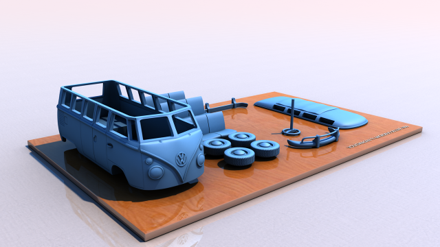 volkswagen type 1 microbus deluxe 1968 3D Print Model in Vehicle 3DExport