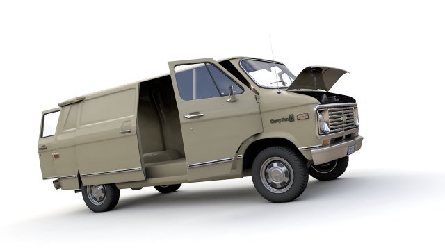 Chevy Van 1971 3D Model in Van and Minivan 3DExport
