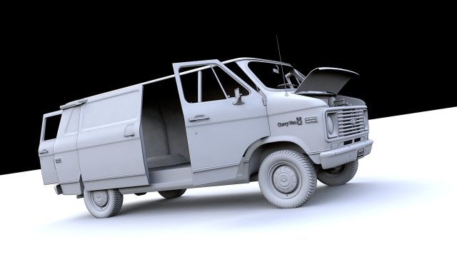 Chevy Van 1971 3D Model in Van and Minivan 3DExport