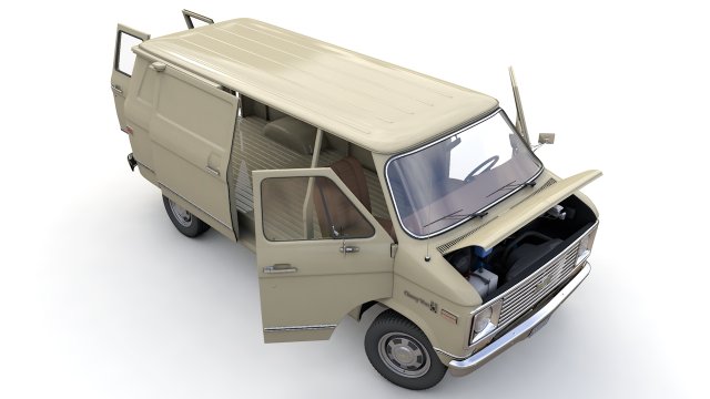 Chevy Van 1971 3D Model in Van and Minivan 3DExport