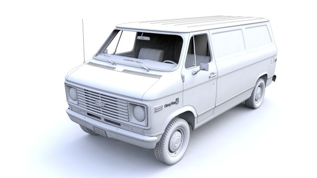 Chevy Van 1971 3D Model in Van and Minivan 3DExport