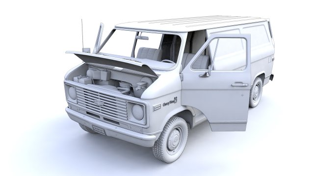 Chevy Van 1971 3D Model in Van and Minivan 3DExport