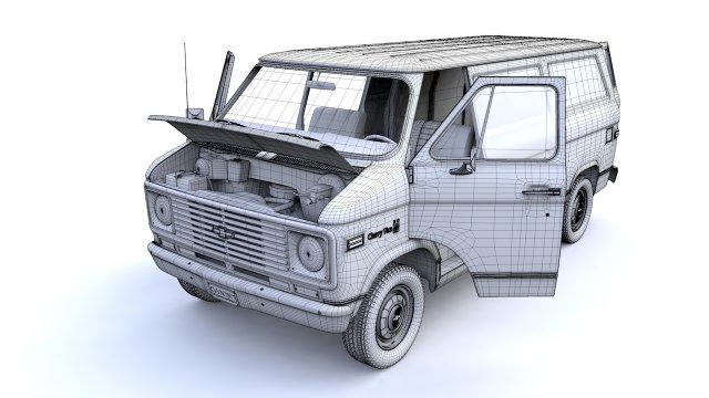 Chevy Van 1971 3D Model in Van and Minivan 3DExport