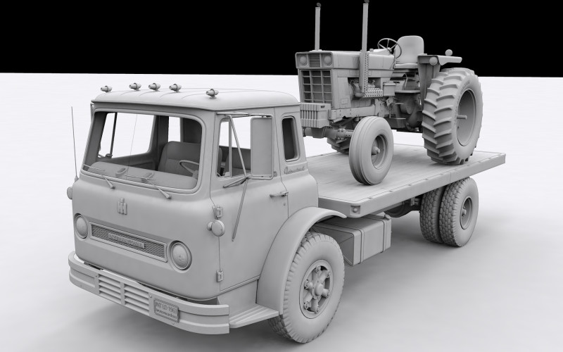 International Loadstar Truck 1963 and Int Harvester Tractor 1972 3D ...