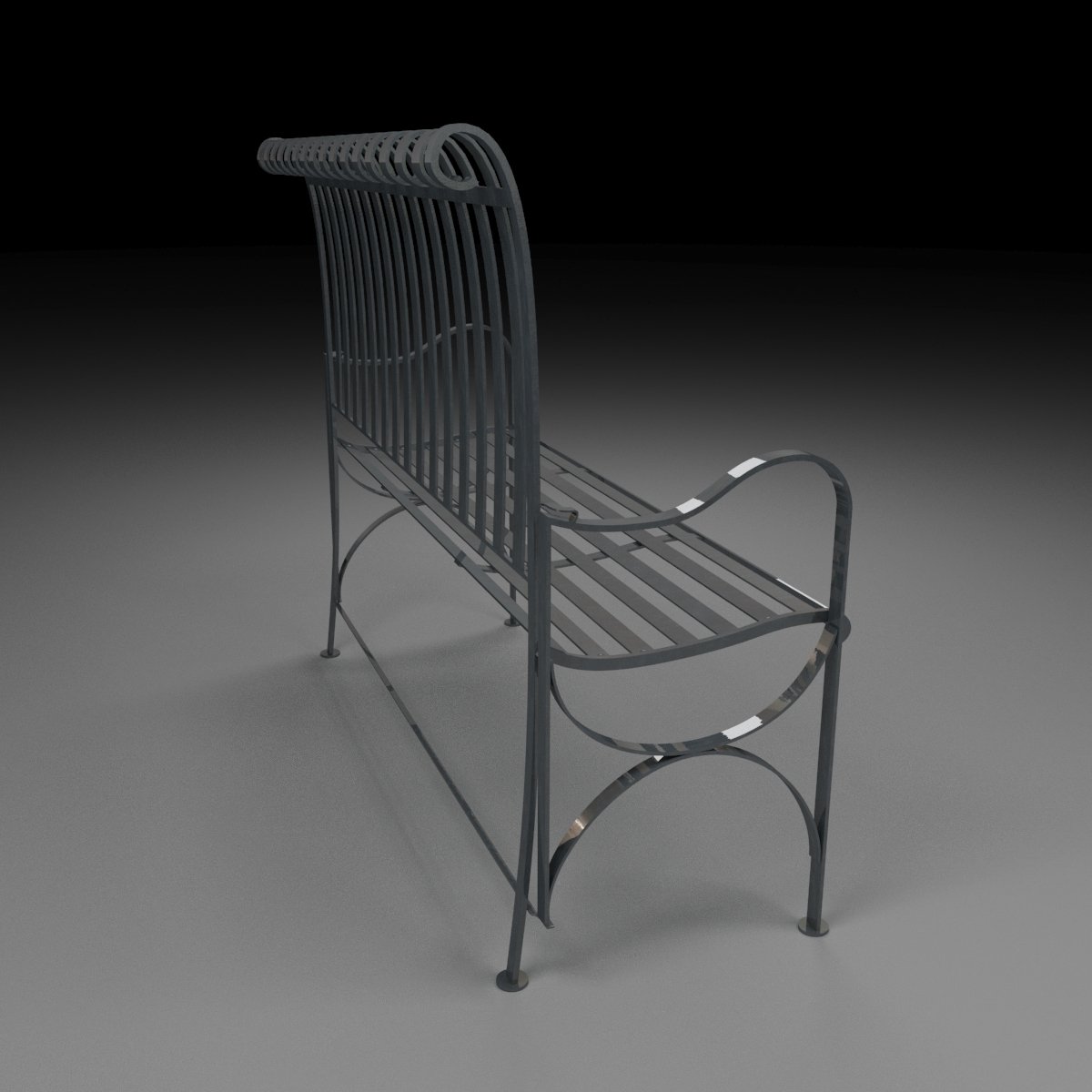 terrace steel bench 3D Models in Chair 3DExport