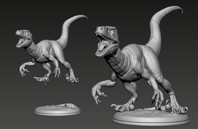 Raptor Dinosaur 3D Print Model in Monsters & Creatures 3DExport
