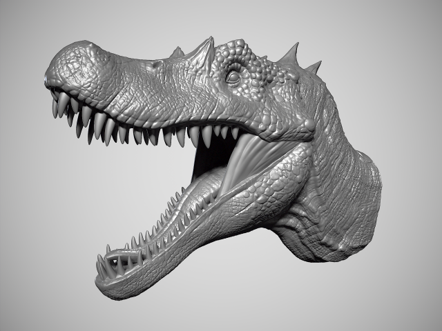 Spinosaurus Head 3D Print Model in Monsters & Creatures 3DExport