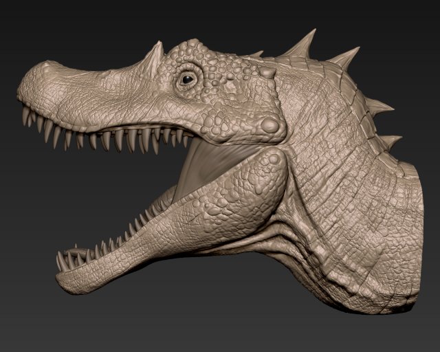 Spinosaurus Head 3D Print Model in Monsters & Creatures 3DExport