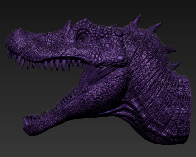 Spinosaurus Head 3D Print Model in Monsters & Creatures 3DExport
