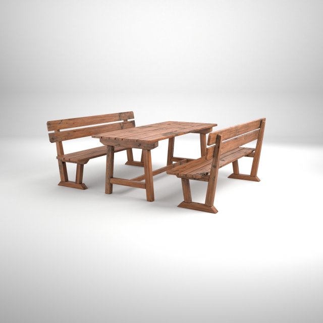 wood seating set with new and old textures 3D Model in Outdoor items ...