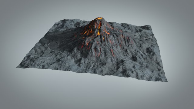 volcano with 8k textures Model 3D in Lingkungan 3DExport