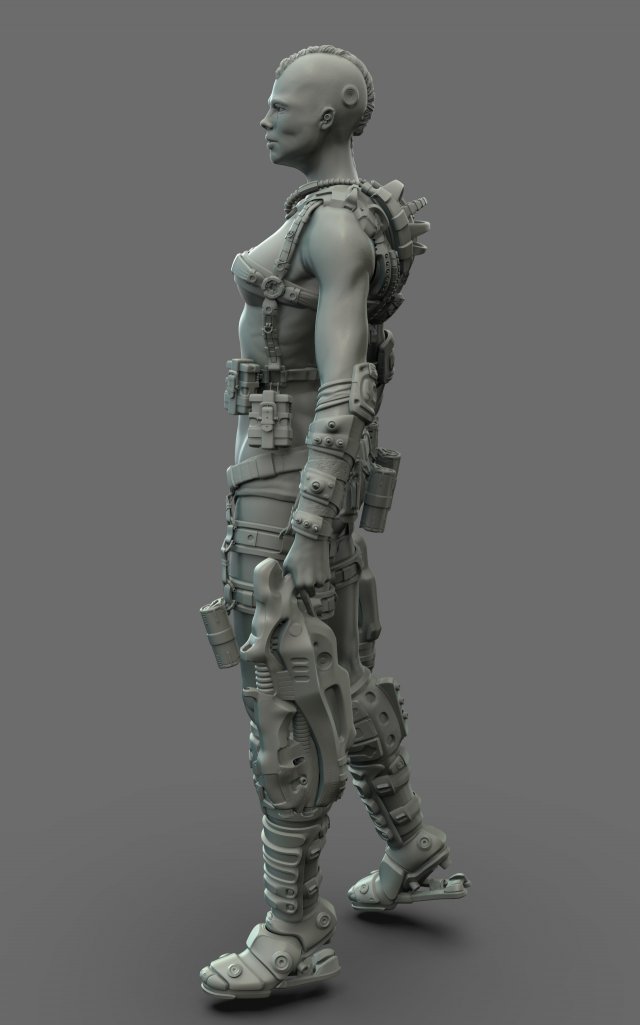 largin - female hunter 3D Model in Fantasy 3DExport