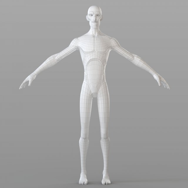 stylised male base 3D Model in Man 3DExport