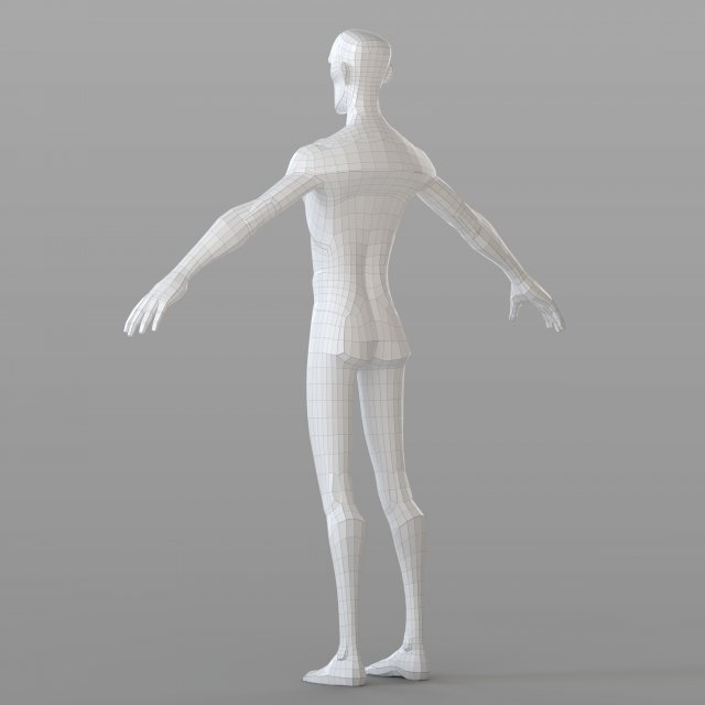 stylised male base 3D Model in Man 3DExport
