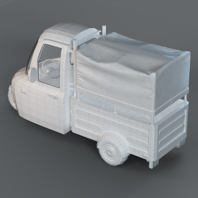 Cartoon Three Wheeler 3D Model in Wagon 3DExport