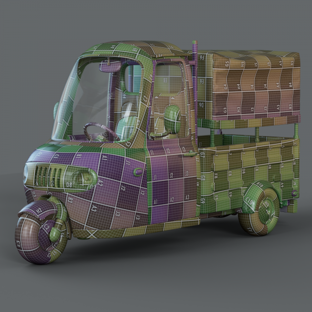 Cartoon Three Wheeler 3D Model in Wagon 3DExport
