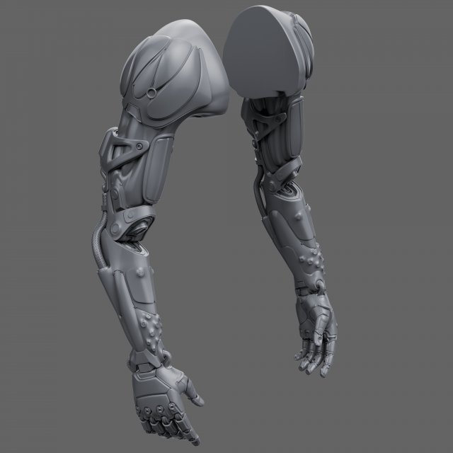 Realistic Cyberpunk Arm Augment 3D Model in Robot 3DExport