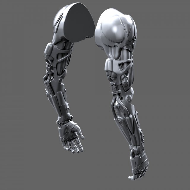 Realistic Cyberpunk Arm Augment 3D Model in Robot 3DExport