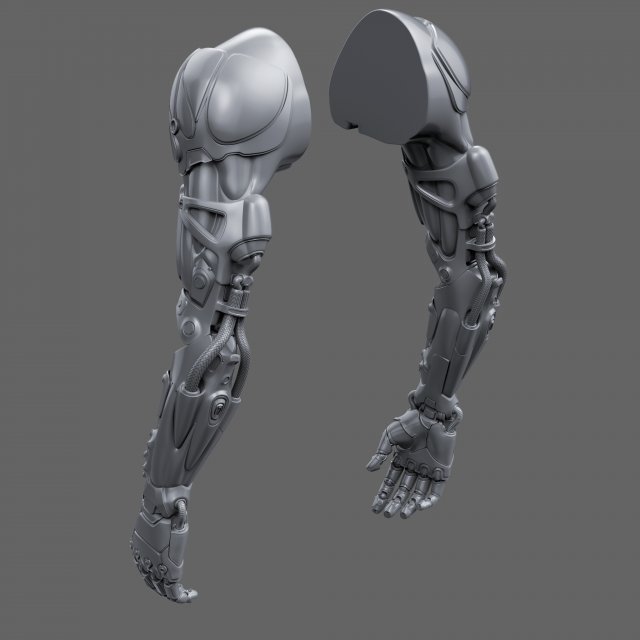 Realistic Cyberpunk Arm Augment 3D Model in Robot 3DExport